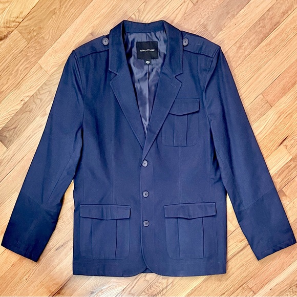 Structure | Suits & Blazers | Mens Safari Style Spring Blazer Midnight ...